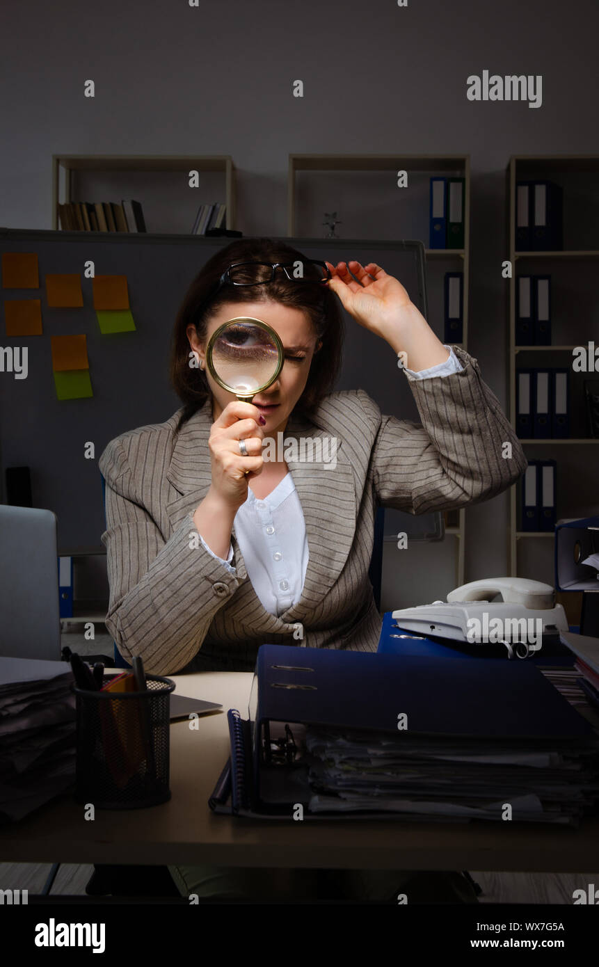 Female employee suffering from excessive work Stock Photo - Alamy