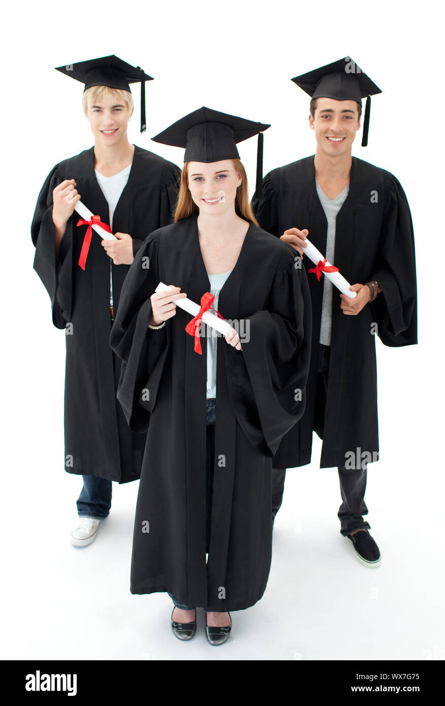 Happy group of teenagers celebrating after Graduation Stock Photo - Alamy