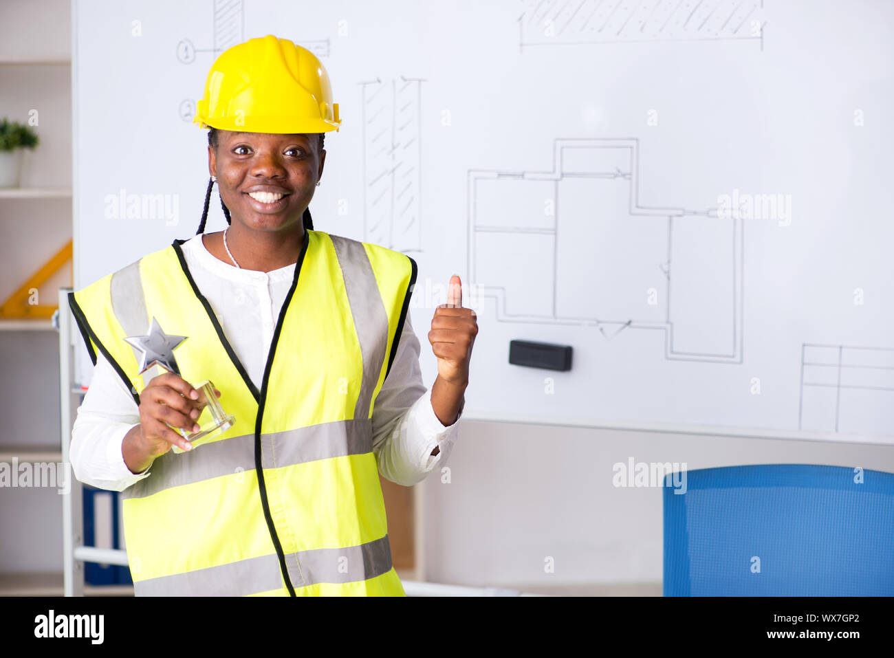 Young black architect working on project Stock Photo - Alamy