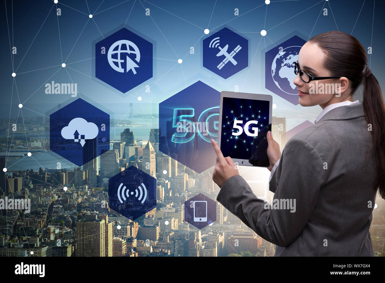 5g concept of internet connection technology Stock Photo - Alamy
