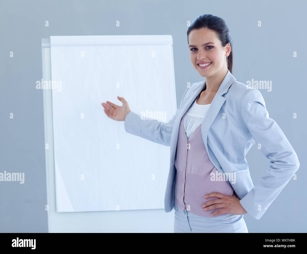 Beautiful businesswoman giving a presentation in business Stock Photo ...