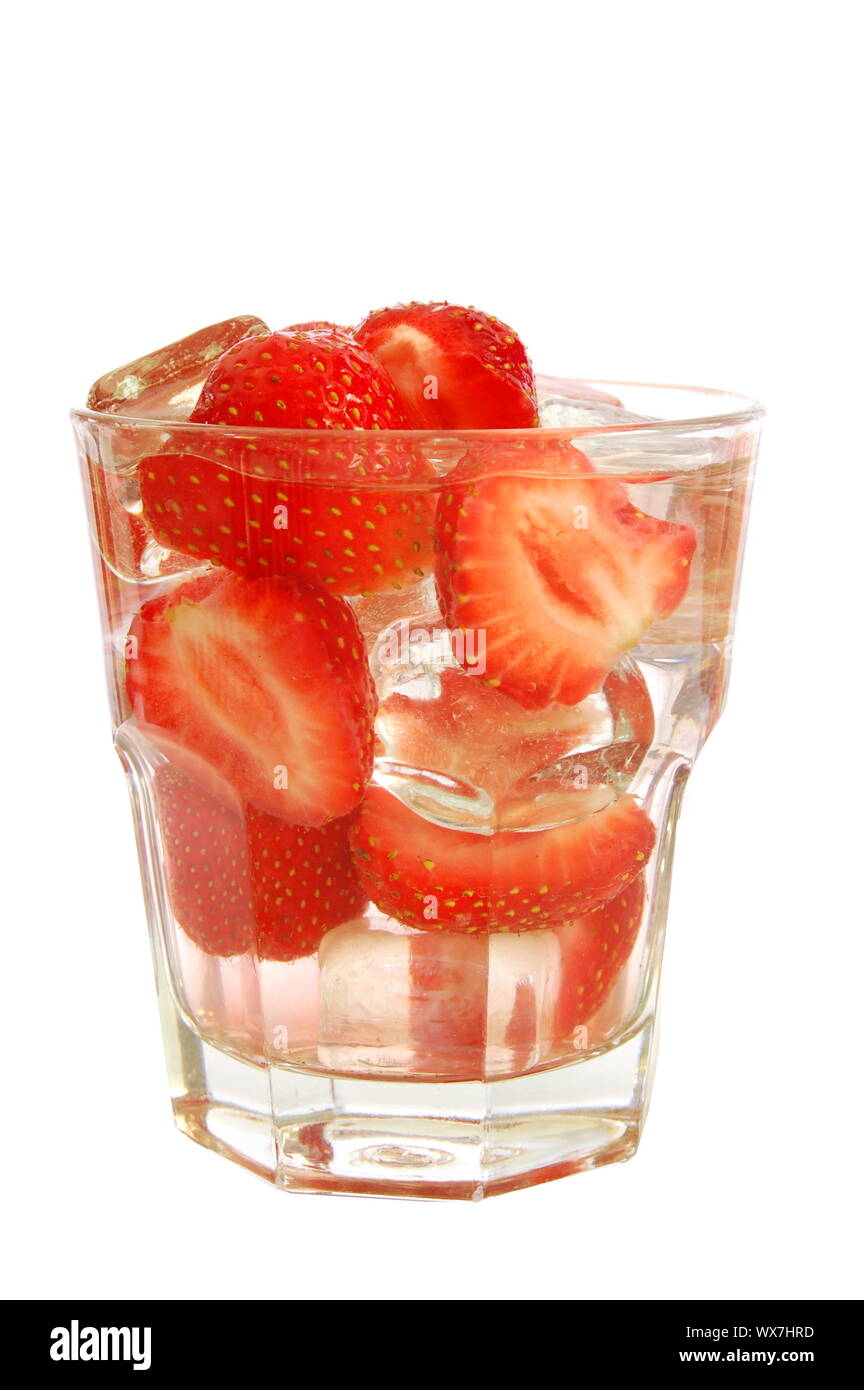 red strawberry cocktail party drink isolated on white background Stock ...