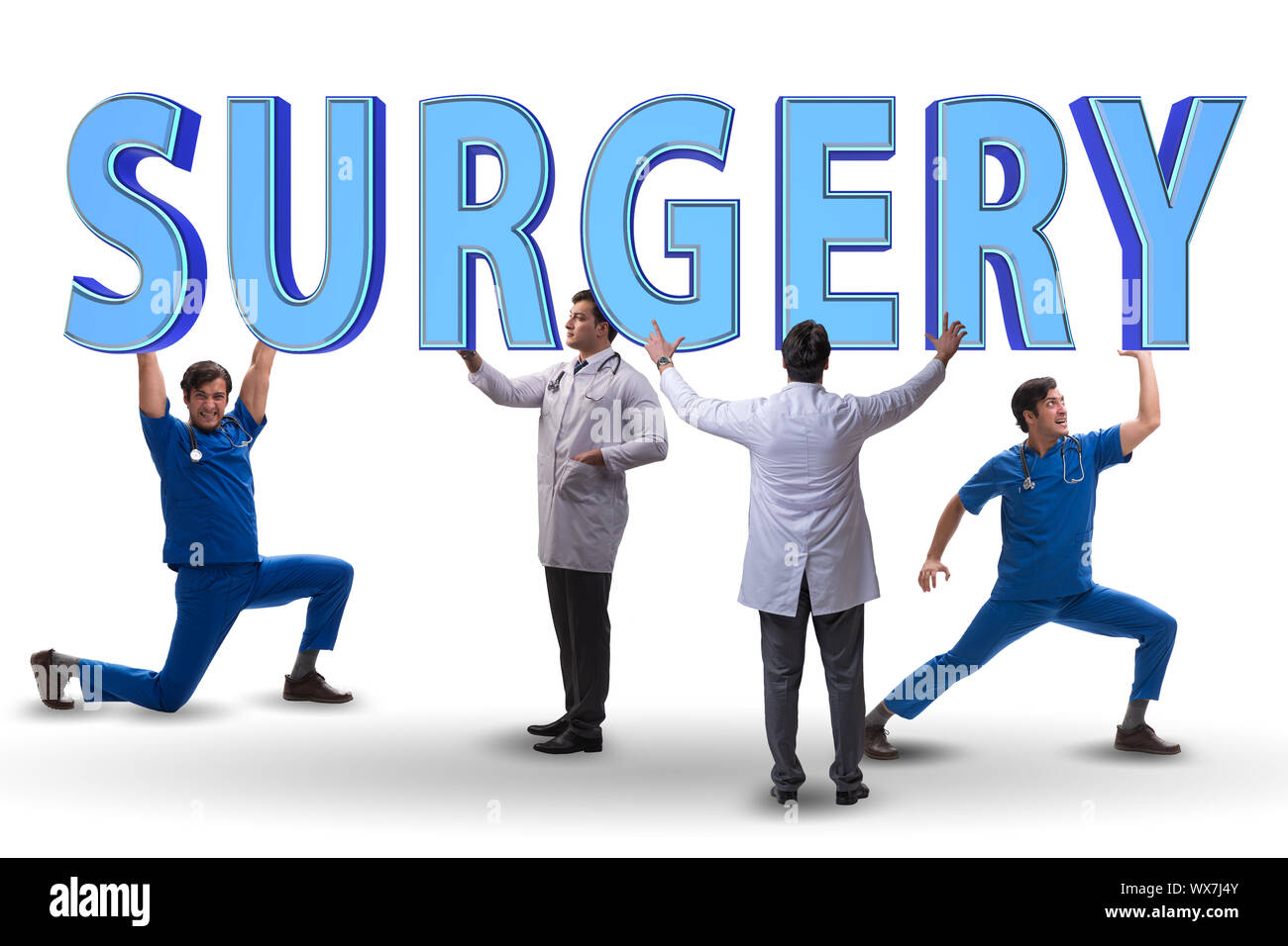 Group of doctors holding surgery letters Stock Photo - Alamy
