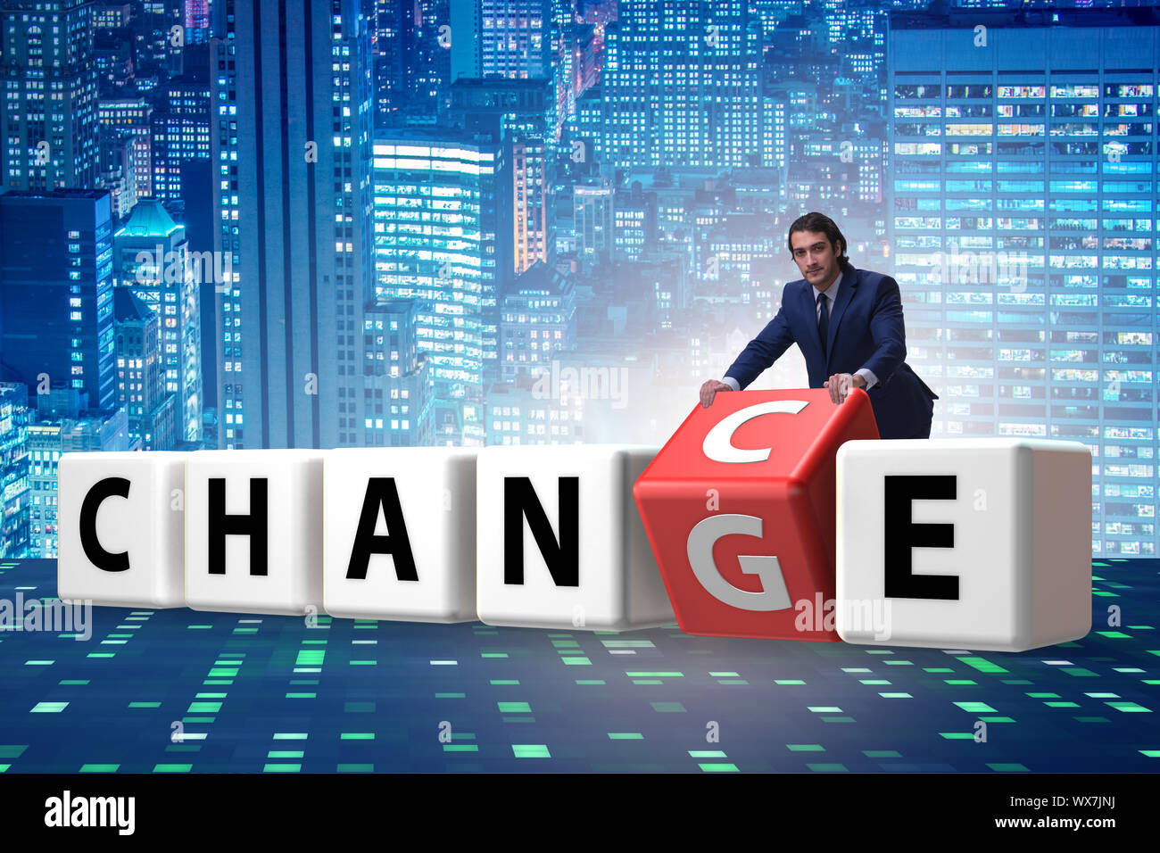 Businessman taking chance for change Stock Photo - Alamy