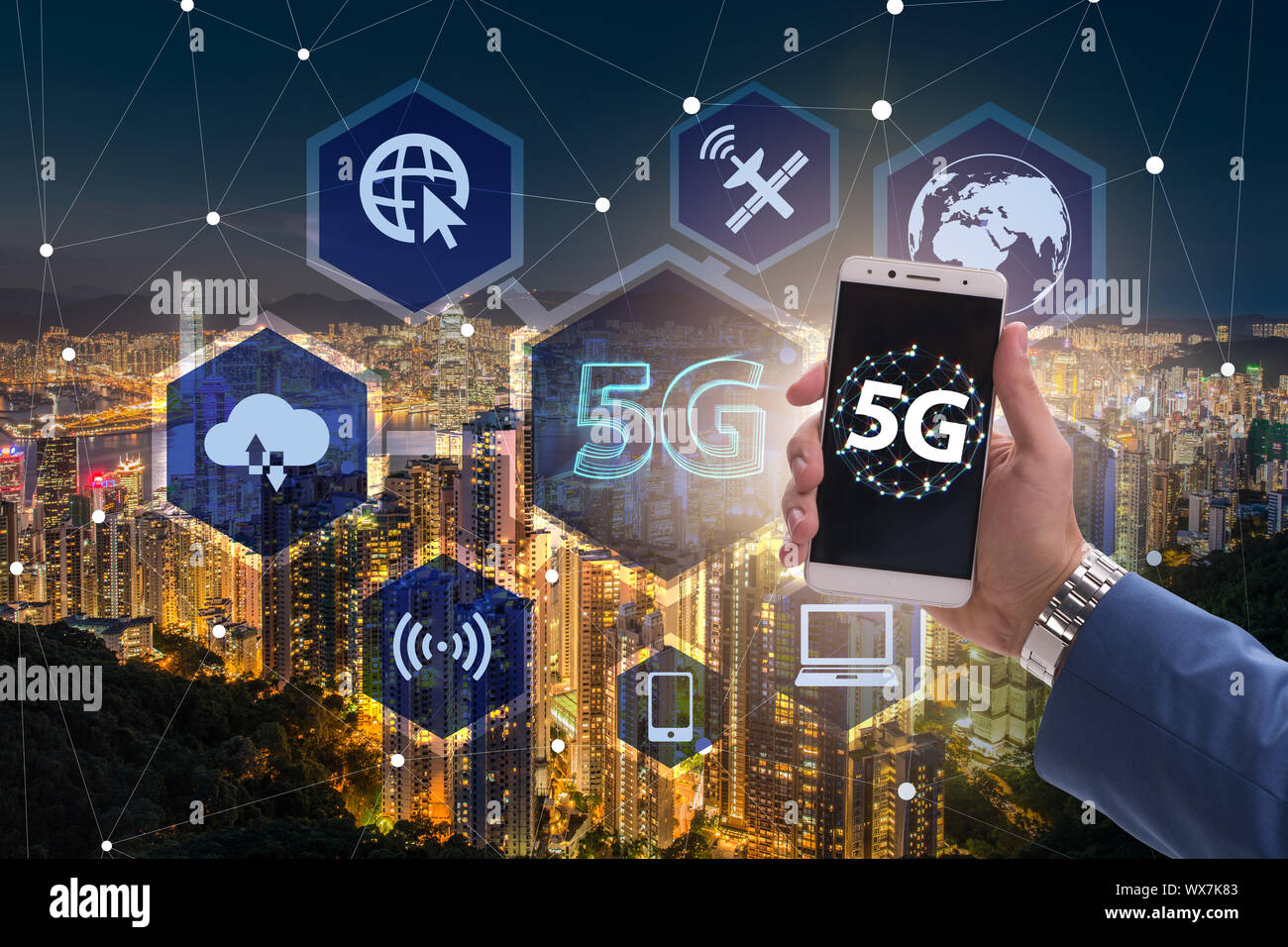 5g concept of internet connection technology Stock Photo - Alamy