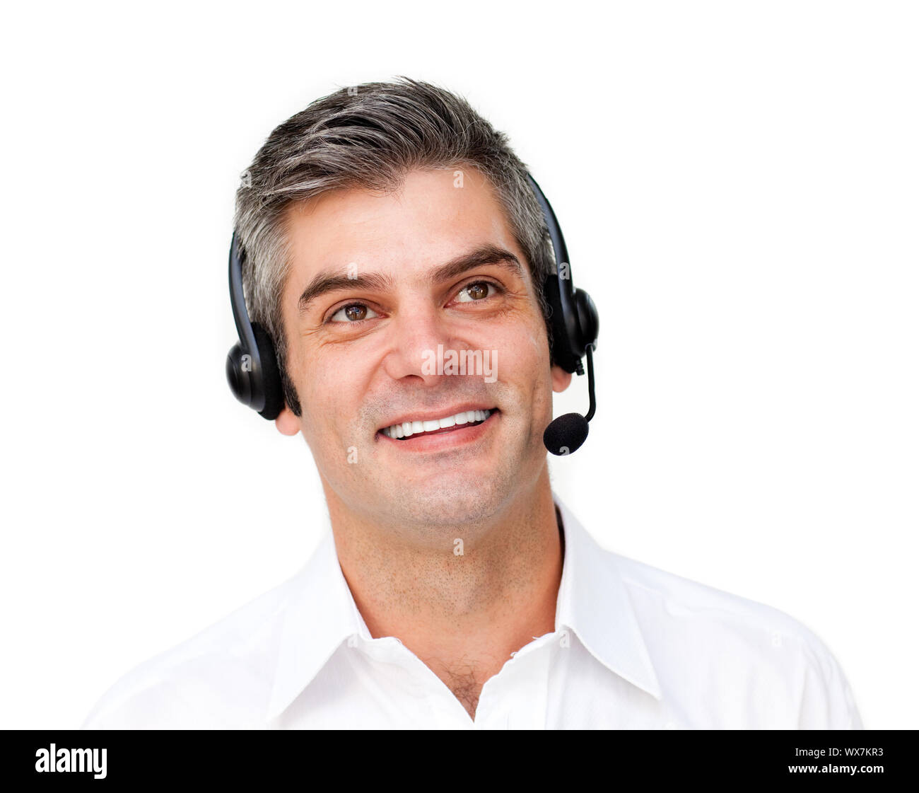 Boy using headphones Cut Out Stock Images & Pictures - Alamy
