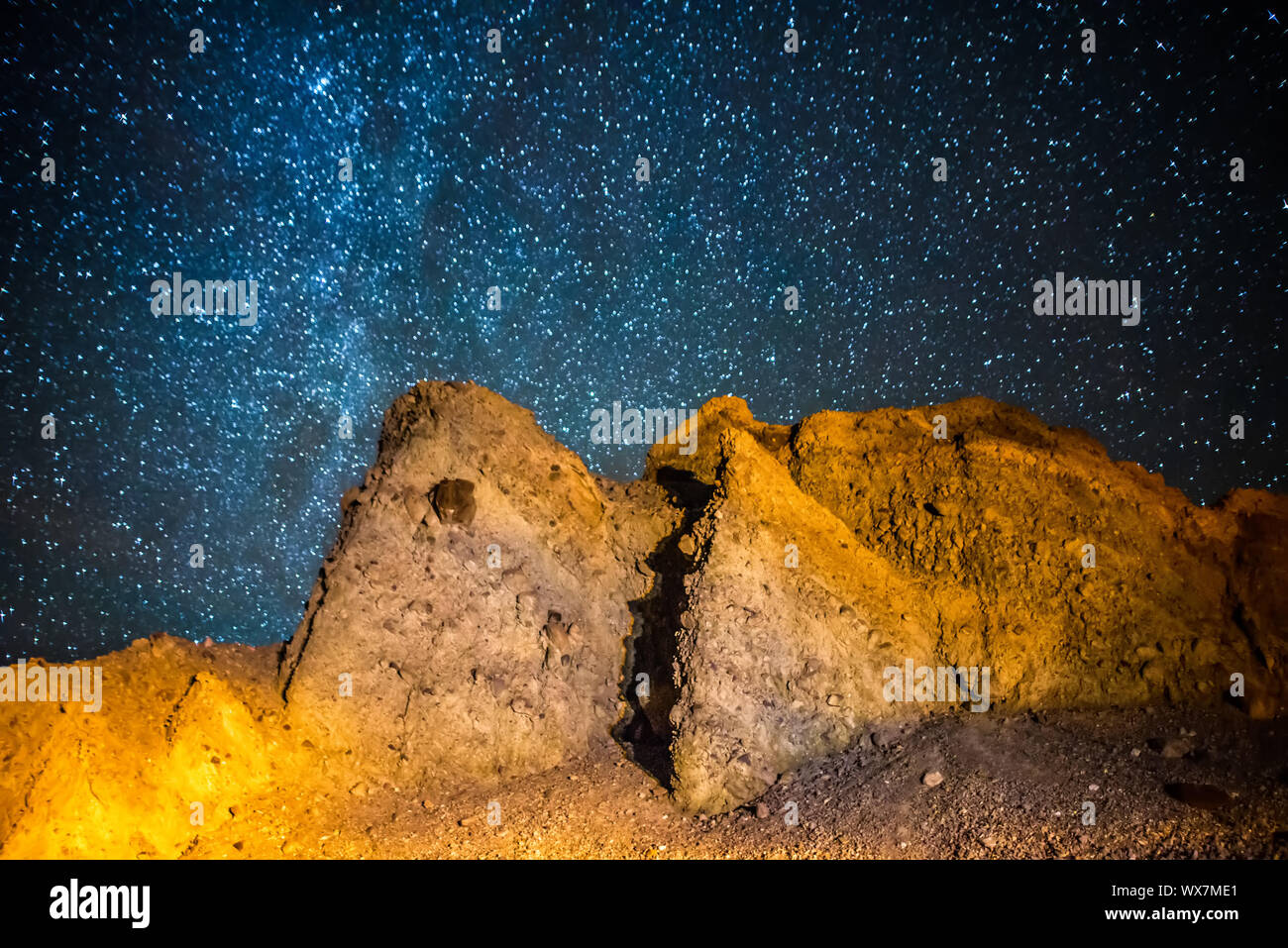 Night time and dark sky over death valley national park Stock Photo - Alamy