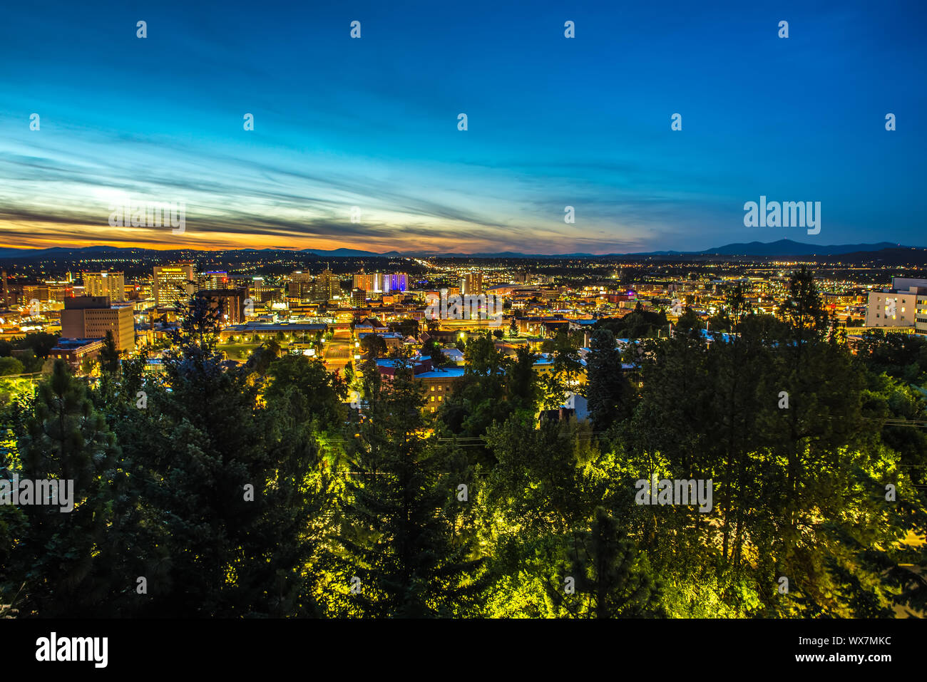 Panoramic View Spokane Washington Downtown City Skyline Stock Photo - Alamy
