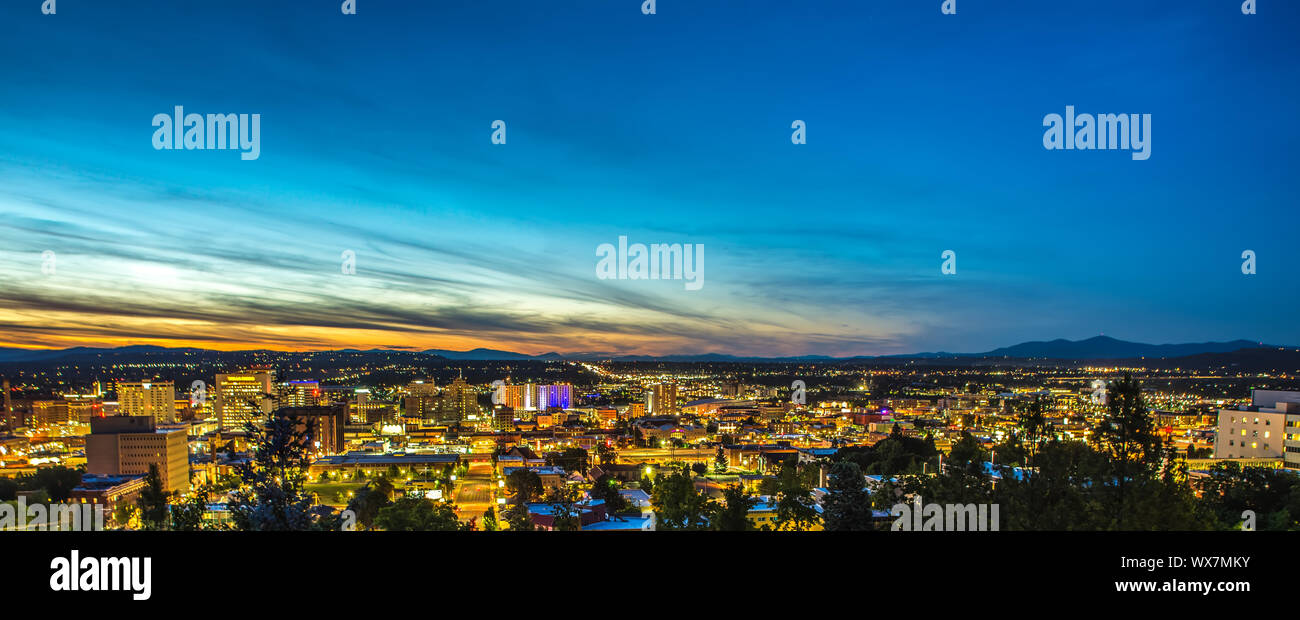 Panoramic View Spokane Washington Downtown City Skyline Stock Photo - Alamy