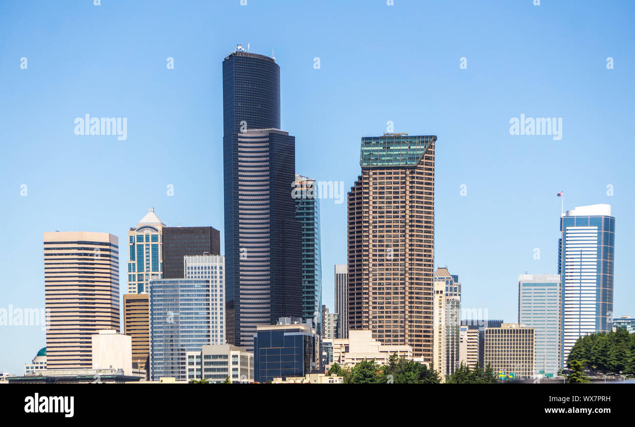Panoramic View Downtown Seattle Port High Resolution Stock Photography ...