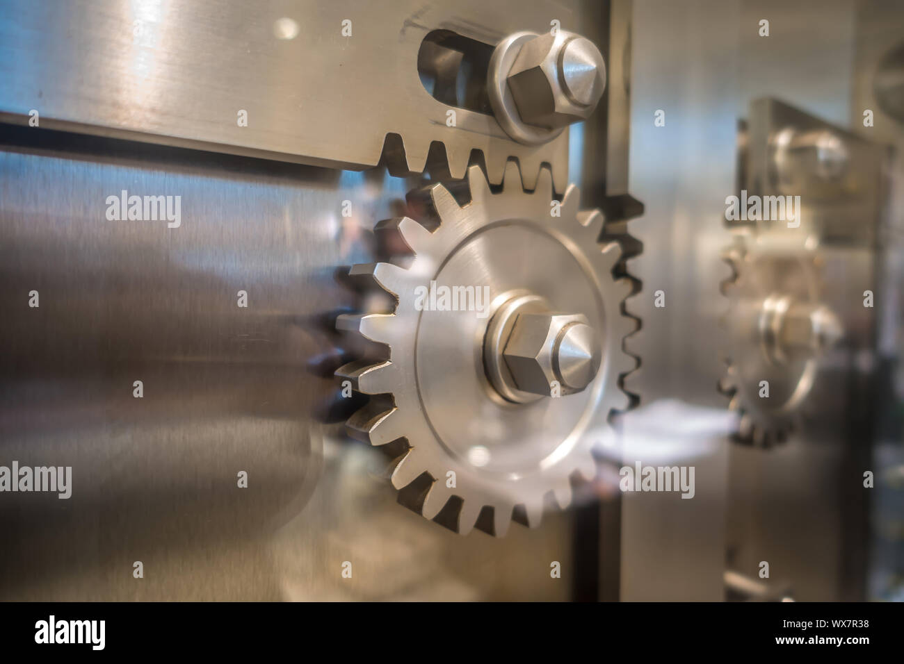 vault safe door gears at museum Stock Photo - Alamy