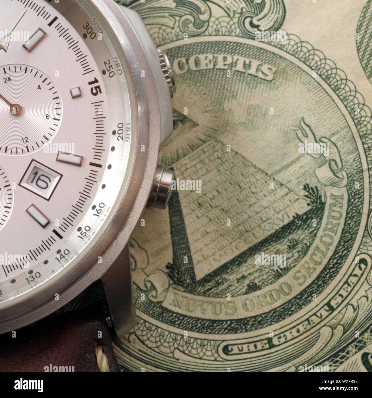 money and watch showing business time concept Stock Photo - Alamy