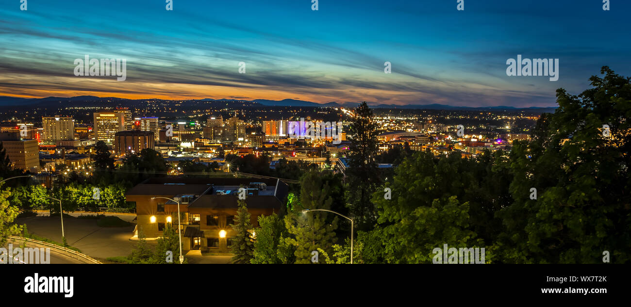 Panoramic View Spokane Washington Downtown City Skyline Stock Photo - Alamy