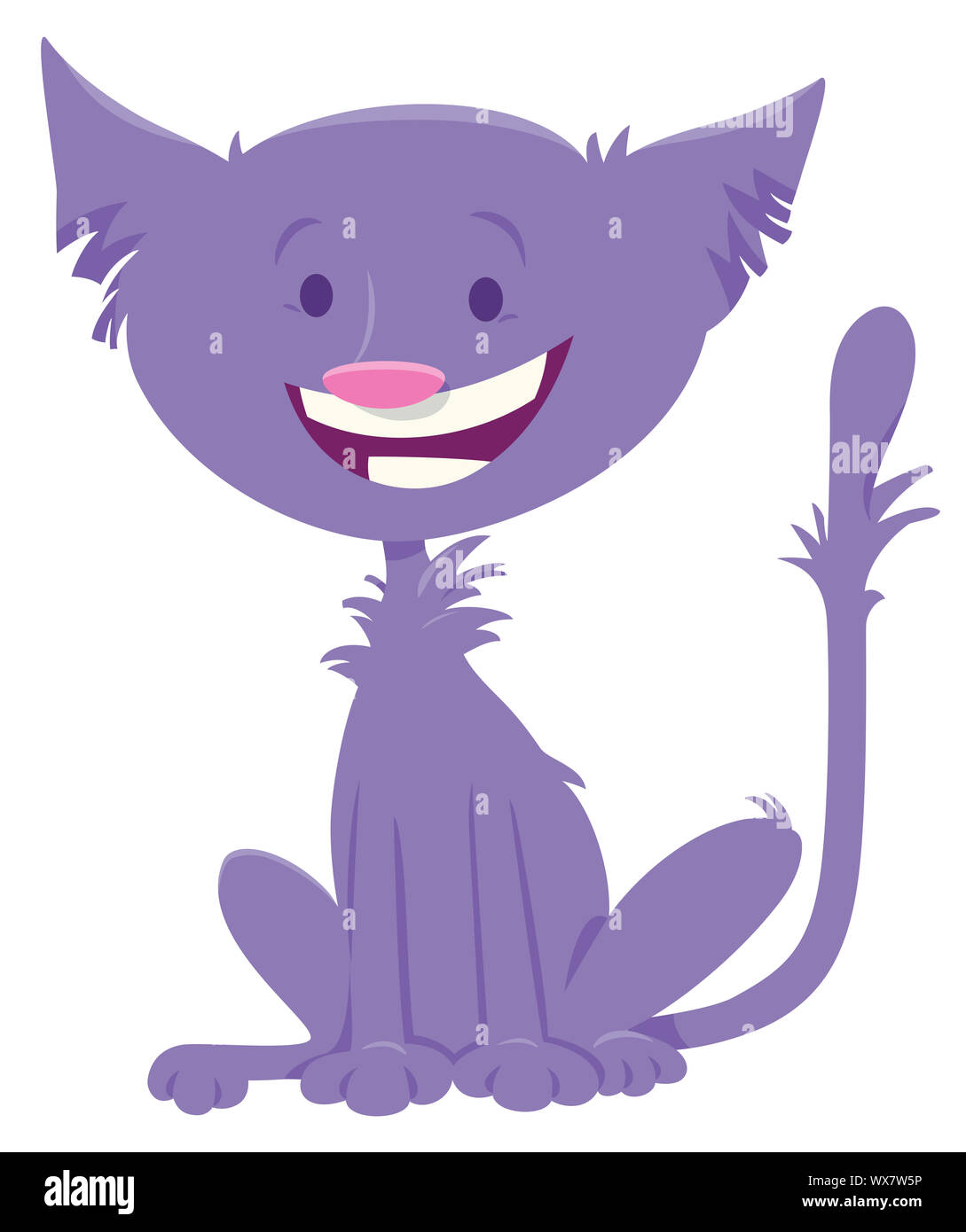 Purple cat feline illustration Cut Out Stock Images & Pictures - Alamy