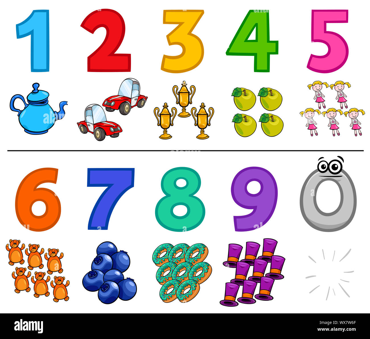 educational cartoon numbers collection Stock Photo - Alamy