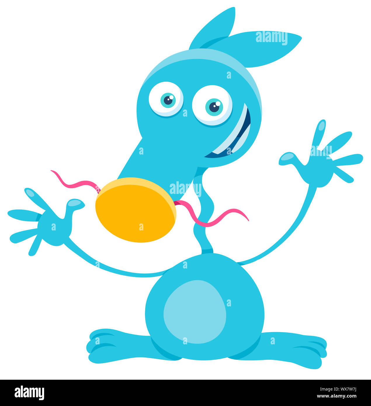 cute blue fantasy cartoon character Stock Photo - Alamy