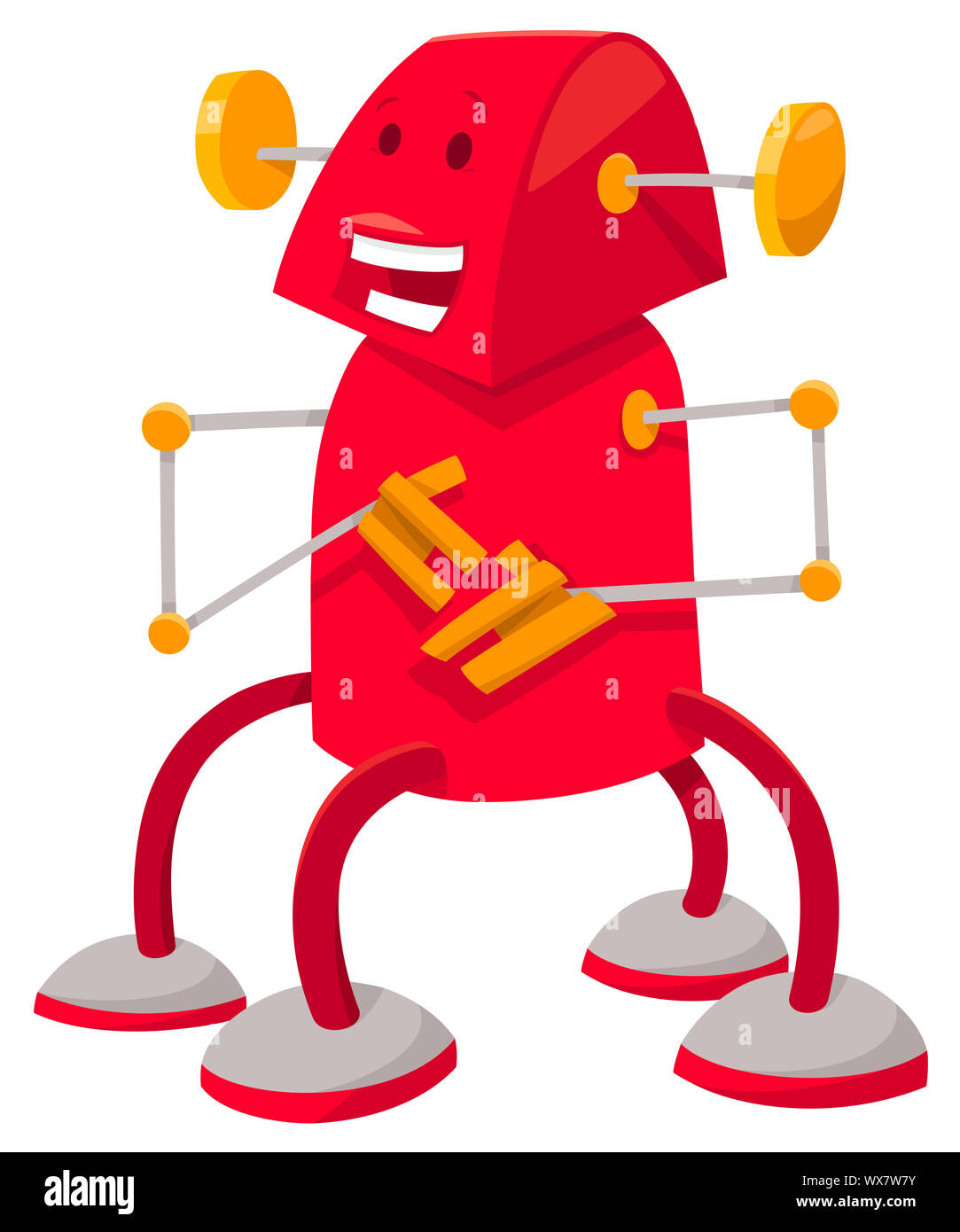 fantasy red robot or droid cartoon character Stock Photo - Alamy