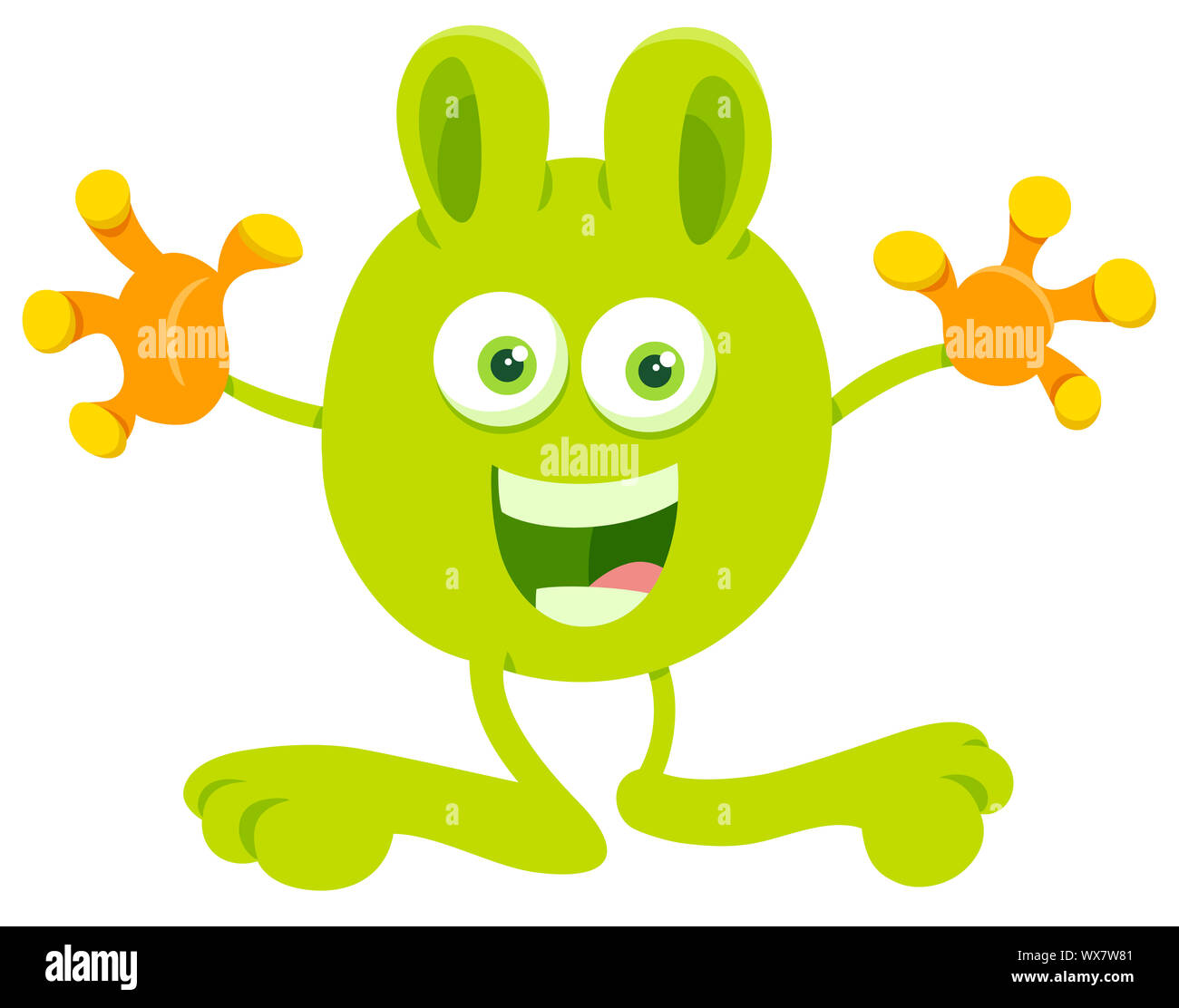 cute green fantasy cartoon character Stock Photo - Alamy
