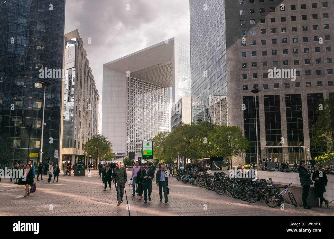 PARIS, FRANCE - 02 OCTOBER 2018:La Defense, financial and business ...