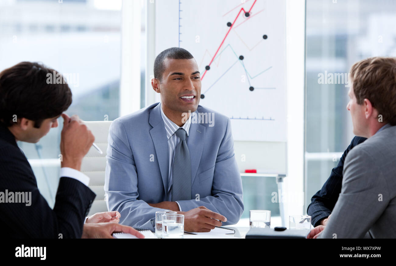 Successful businessmen having a brainstorming in a company Stock Photo ...