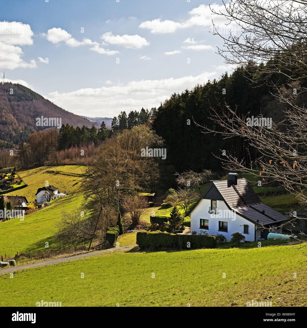 settlement Rennerde in the Lenne Mountains, Nachrodt-Wiblingwerde ...