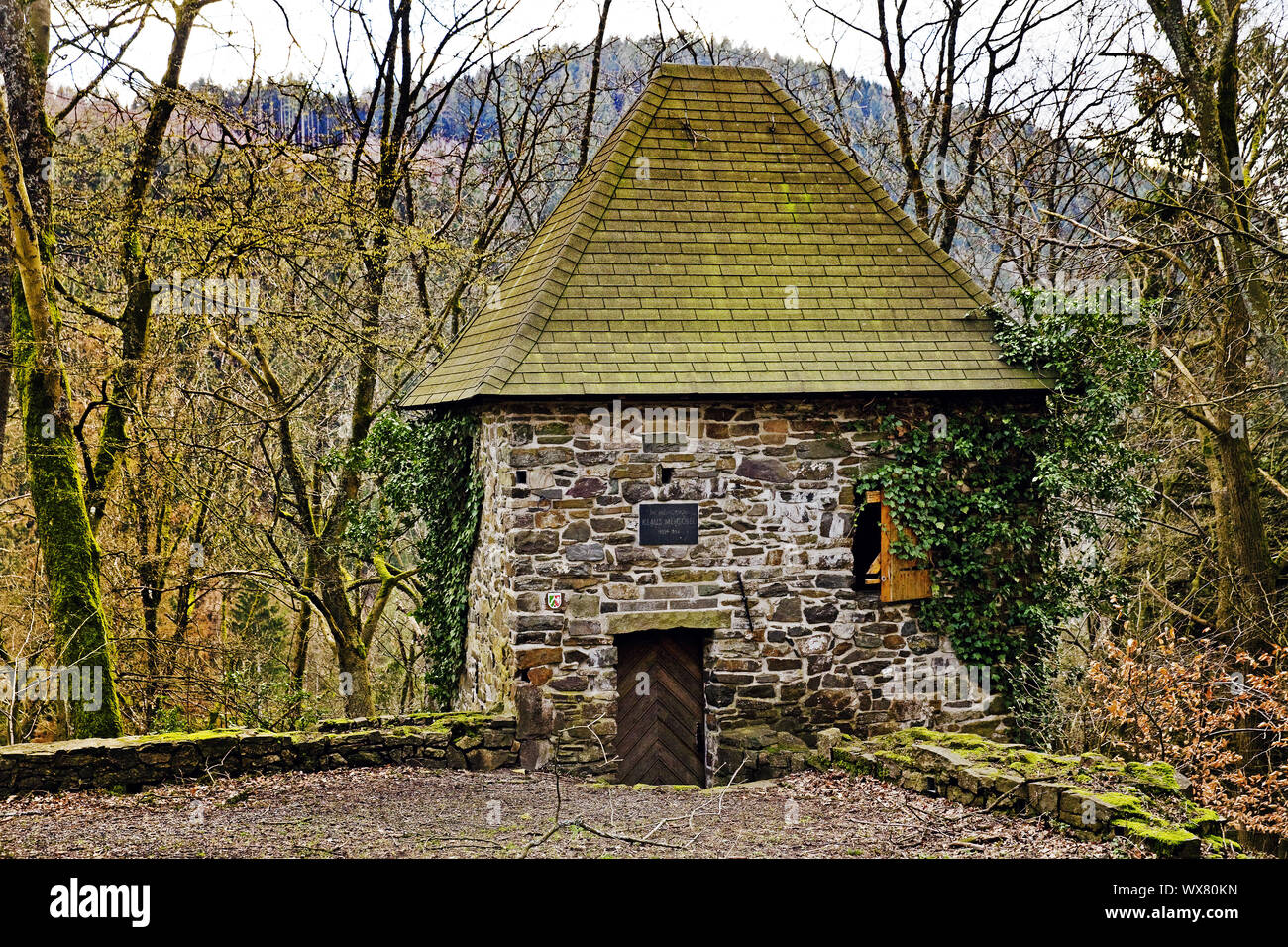 Wart tower, Schwarzenberg Castle, Plettenberg, Sauerland, North Rhine ...