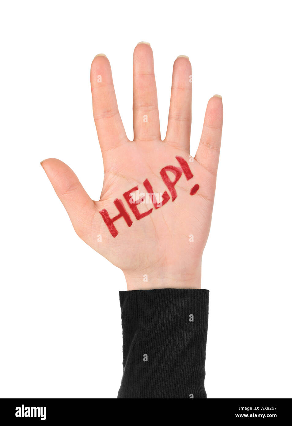 Hand and word Help Stock Photo - Alamy