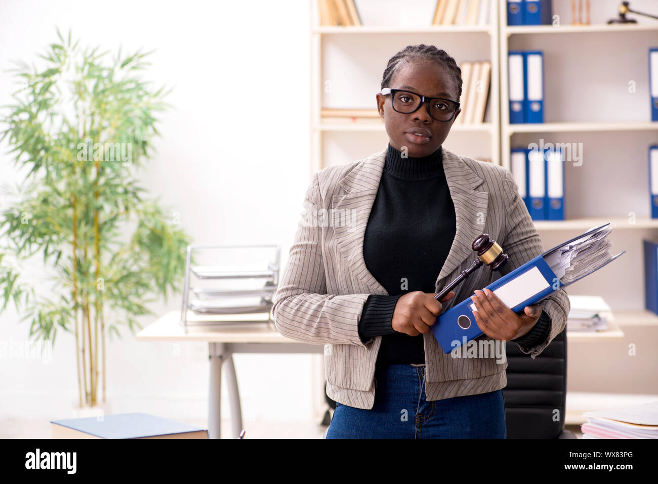 Black female lawyer in courthouse Stock Photo - Alamy