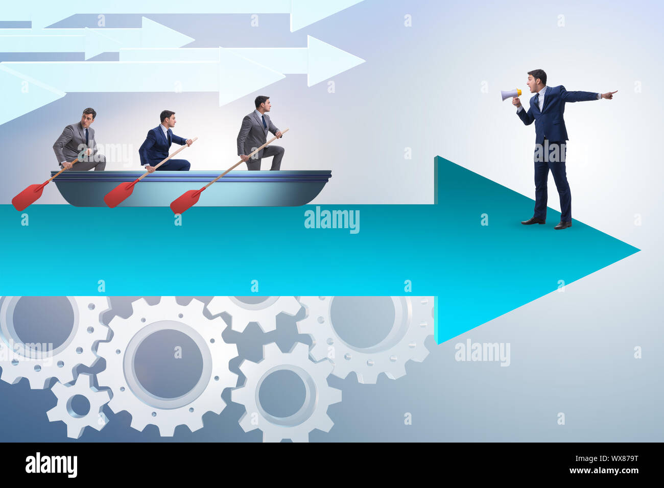Leadership concept with various business people Stock Photo - Alamy