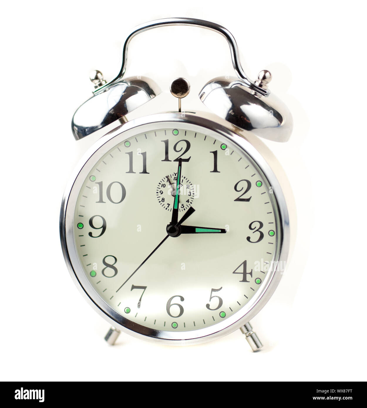 Old Alarm Clock isolated on white Stock Photo - Alamy