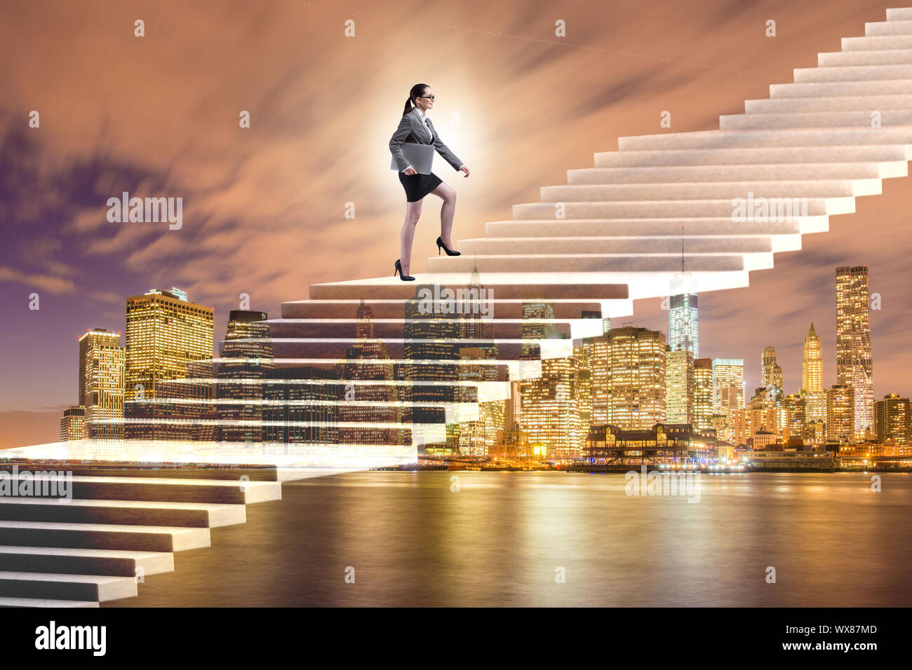 Businesswoman in ambition and determination concept Stock Photo - Alamy