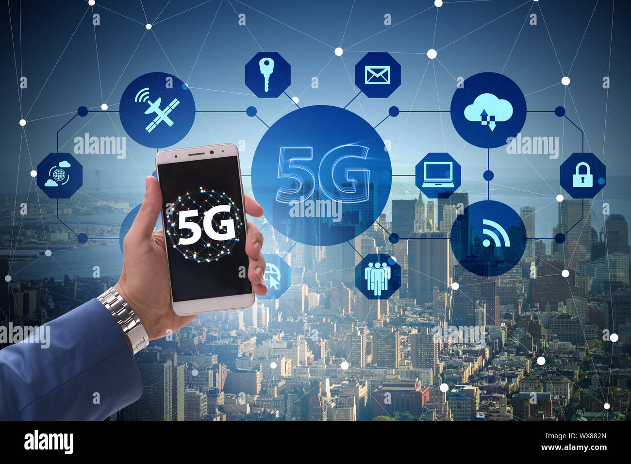 5g concept of internet connection technology Stock Photo - Alamy
