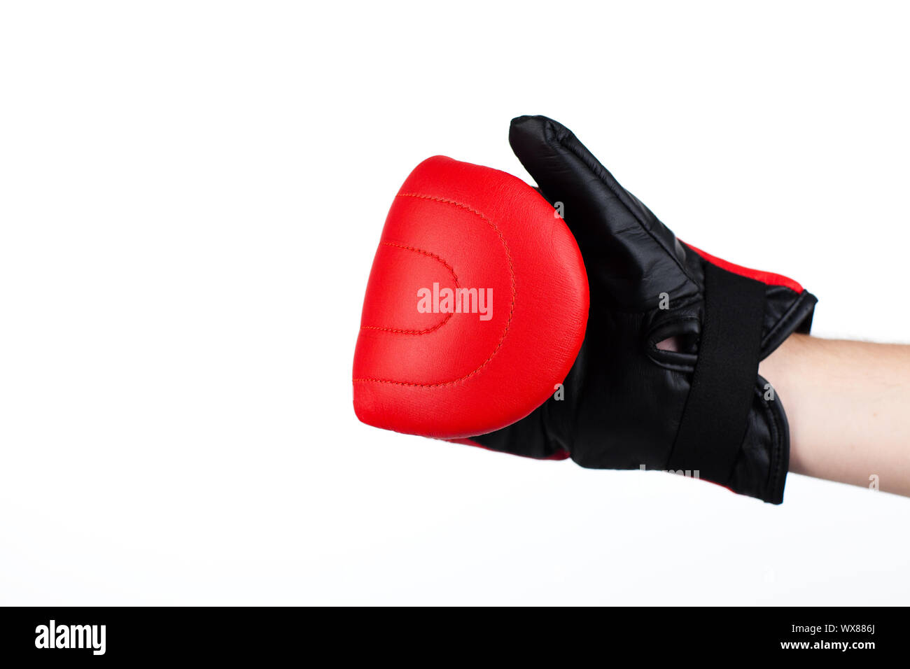 Man wearing boxing glove gloves Cut Out Stock Images & Pictures - Alamy