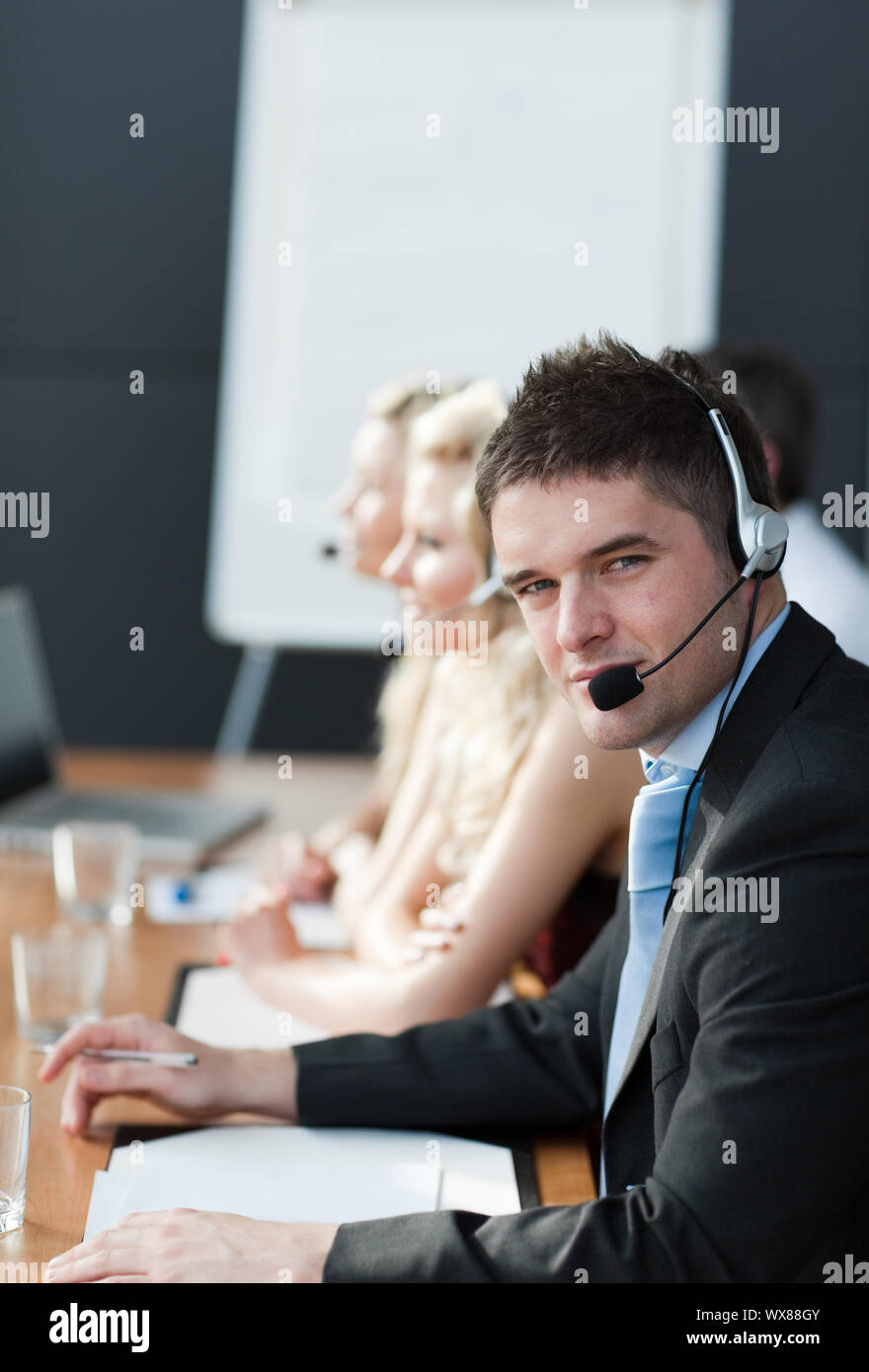 Business team in a call center Stock Photo - Alamy