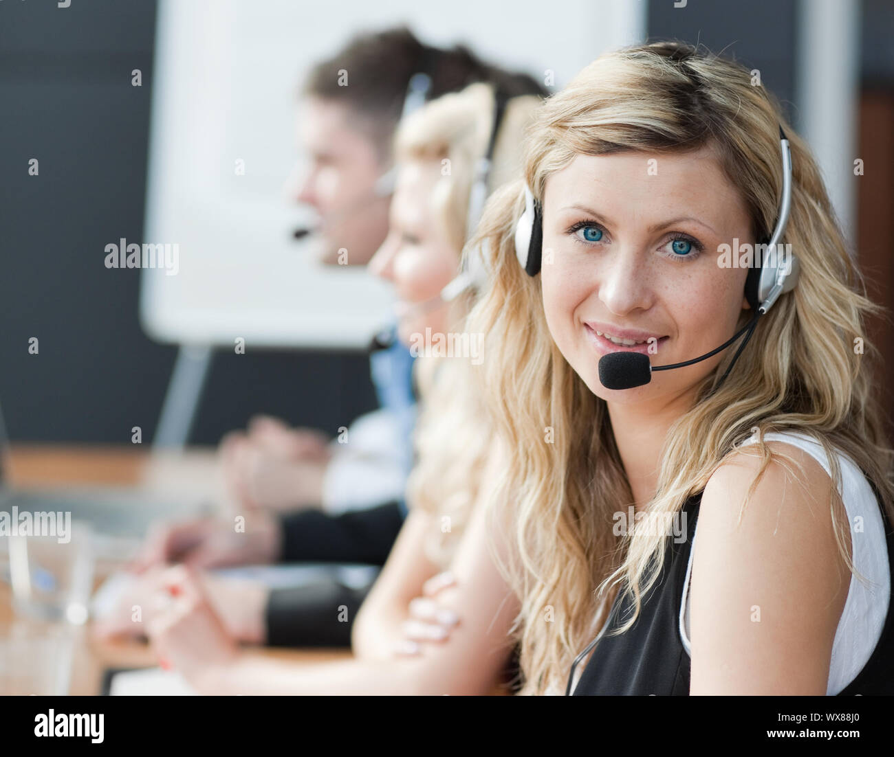 Business team in a call center Stock Photo - Alamy