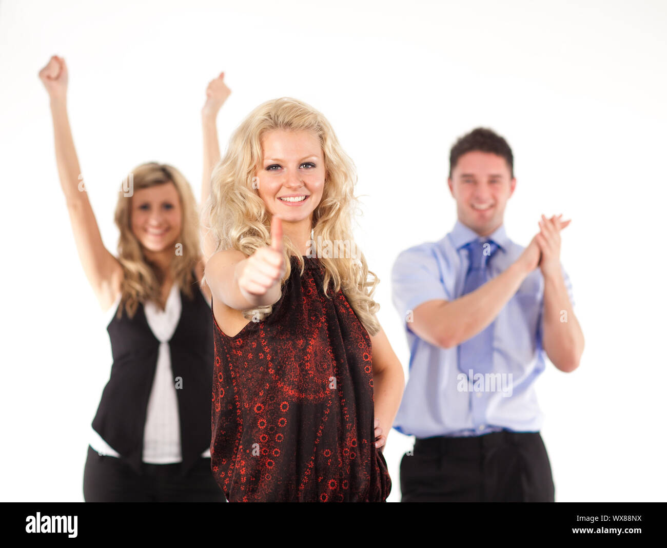 Successful Business team Cheering Stock Photo - Alamy