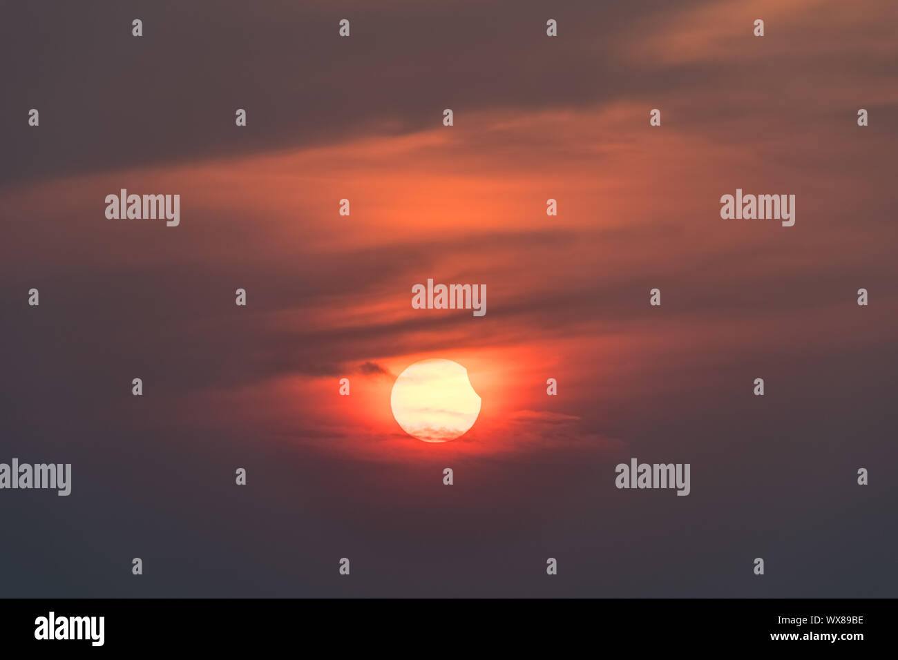 partial solar eclipse Stock Photo - Alamy