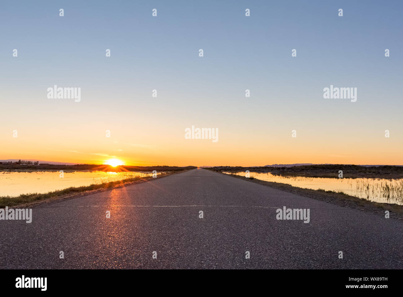 road in sunset Stock Photo - Alamy