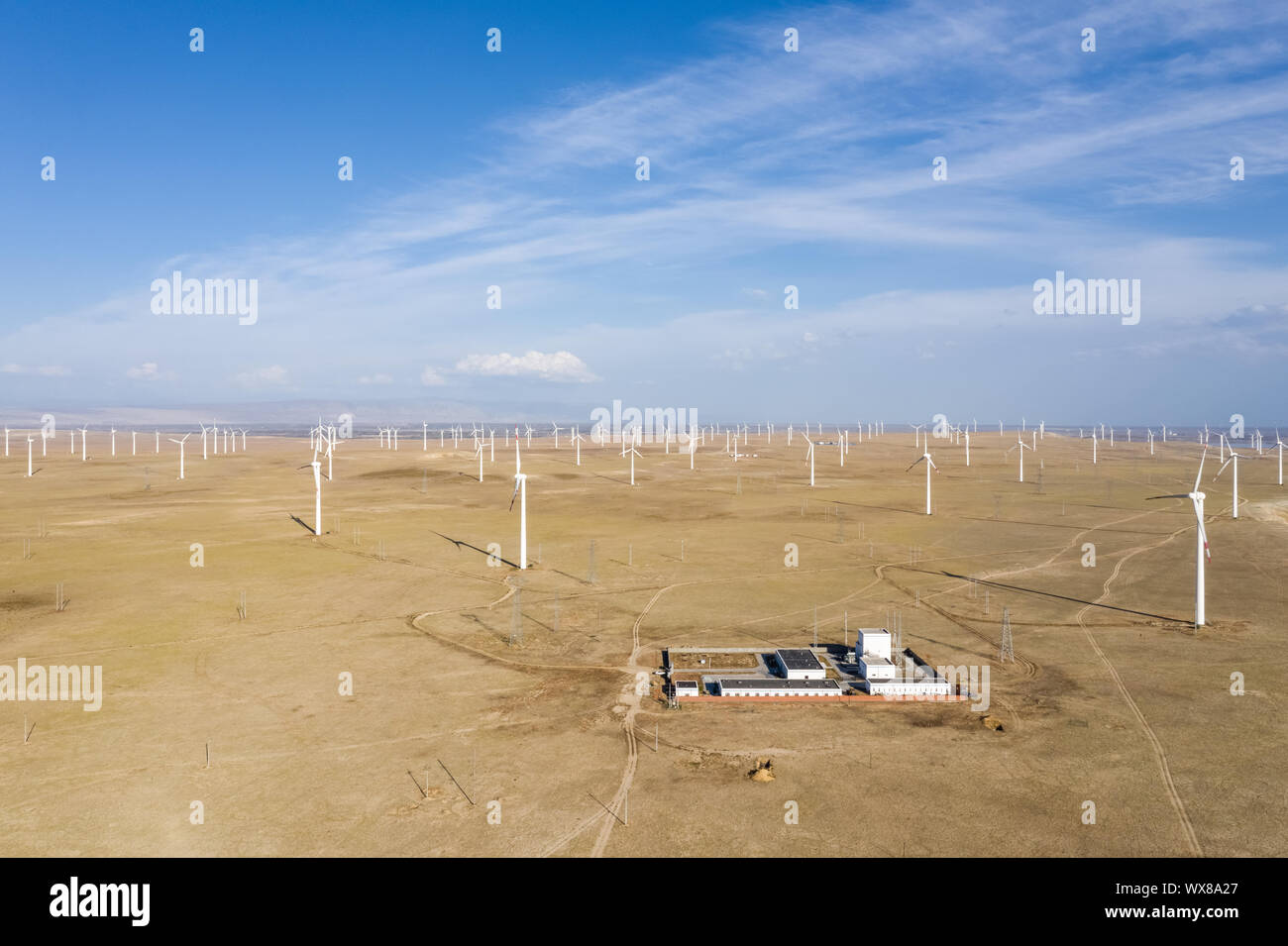 aerial view of wind farms Stock Photo - Alamy
