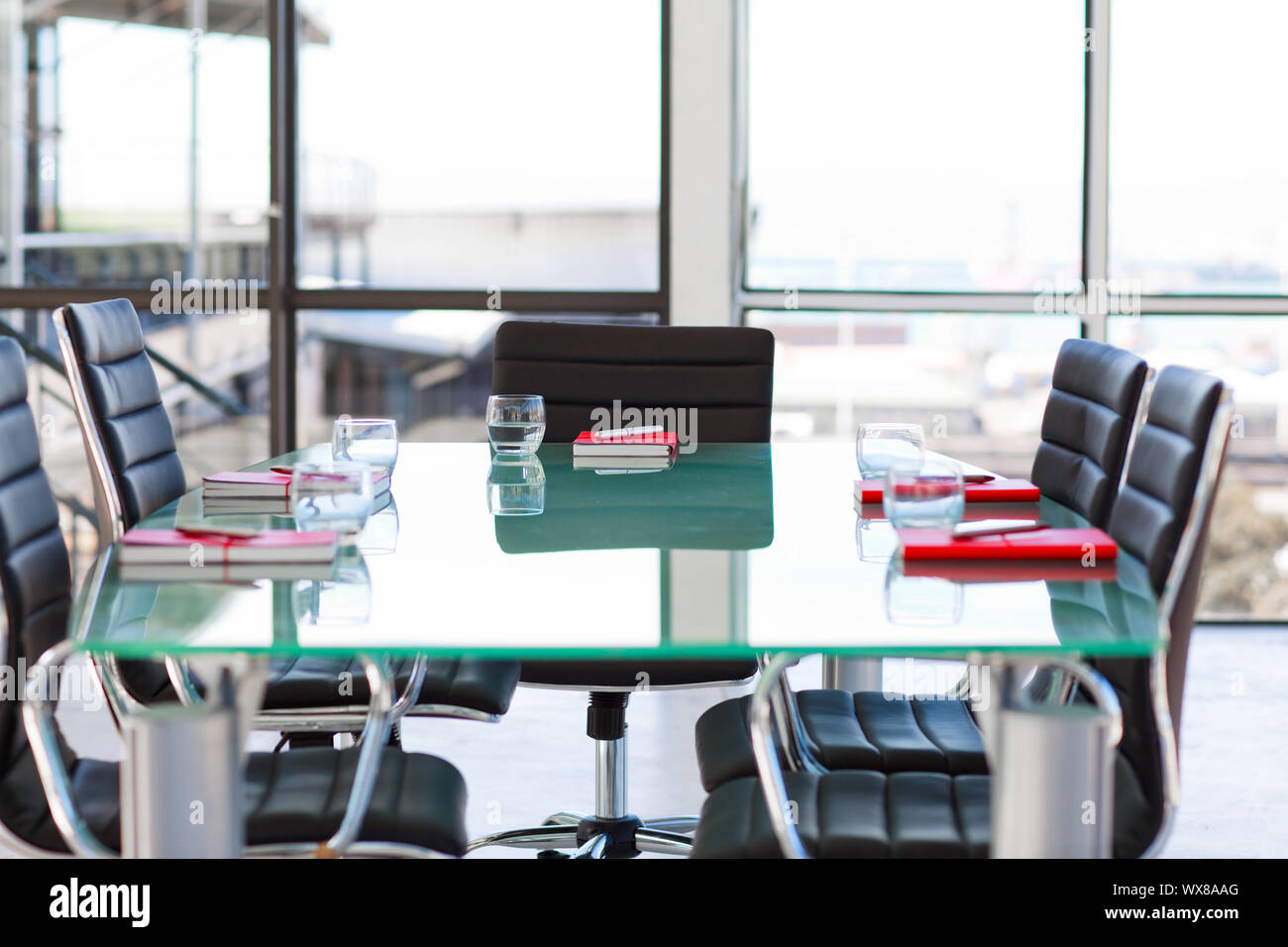 Empty Corporate Meeting Room ready for a conference Stock Photo - Alamy