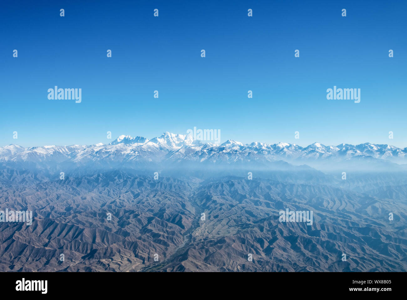 aerial view of tianshan mountains landscape Stock Photo - Alamy