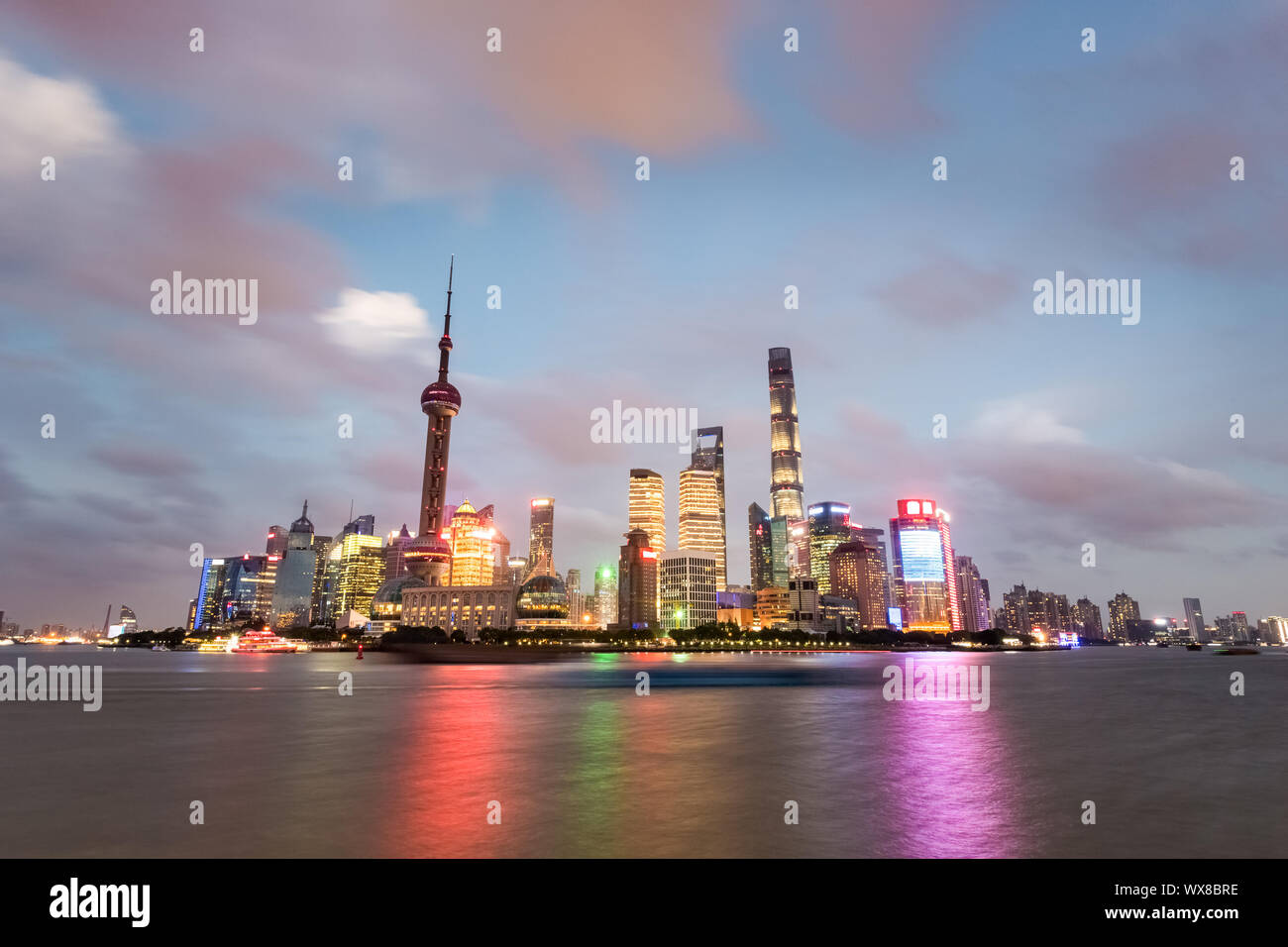 charming shanghai under the nightfall Stock Photo - Alamy