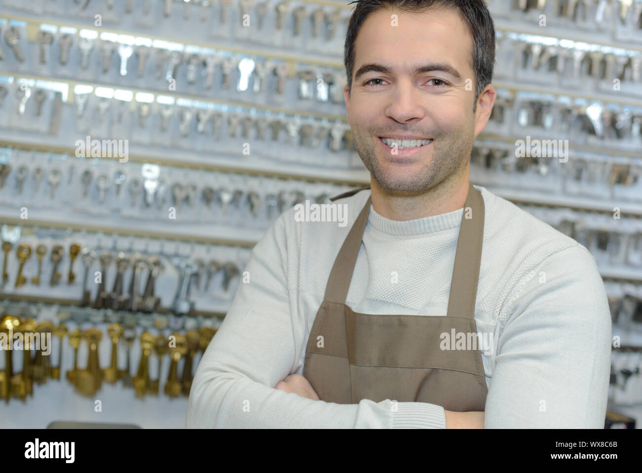 happy professional key maker Stock Photo - Alamy