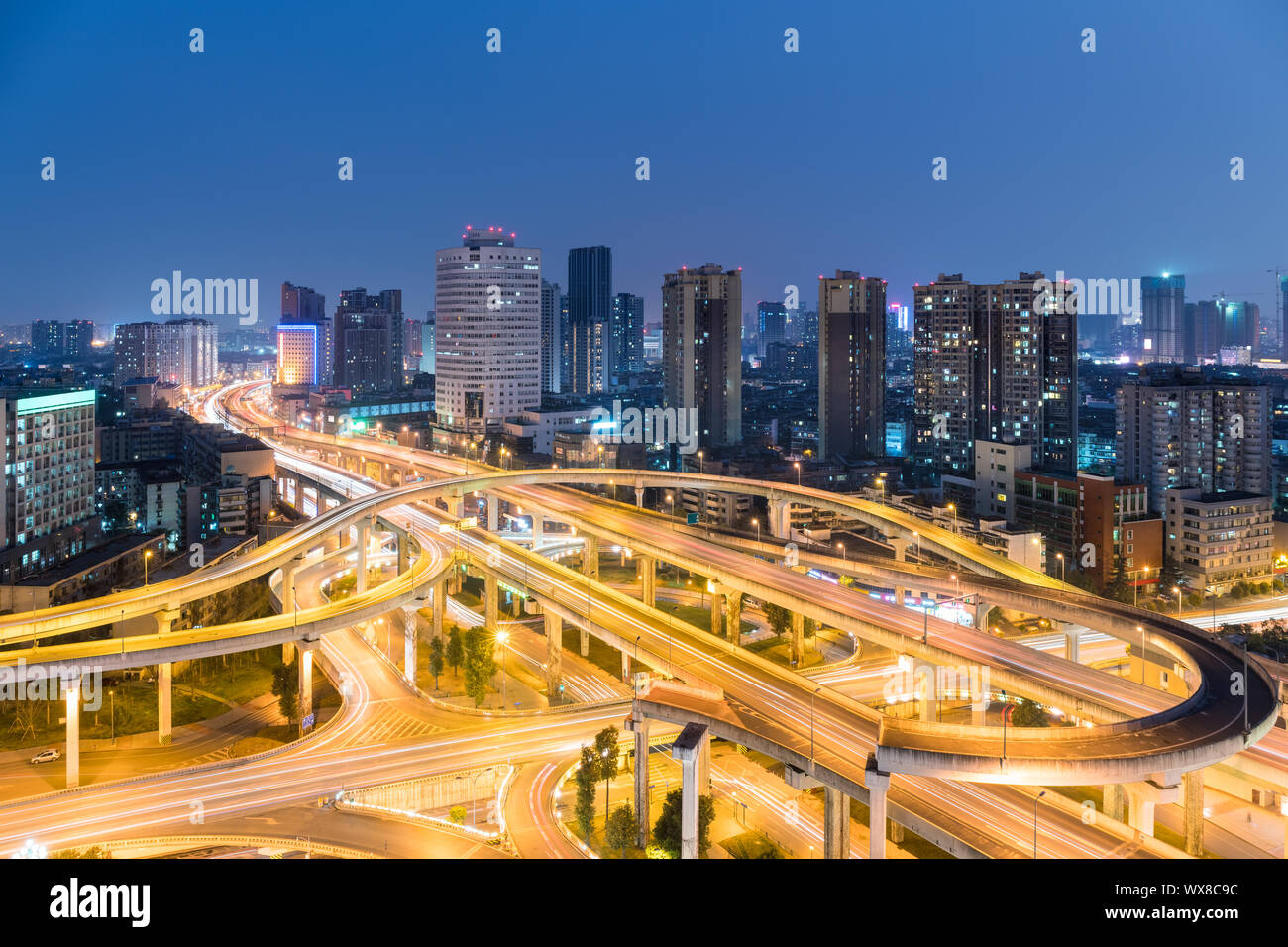 urban overpass at night Stock Photo - Alamy