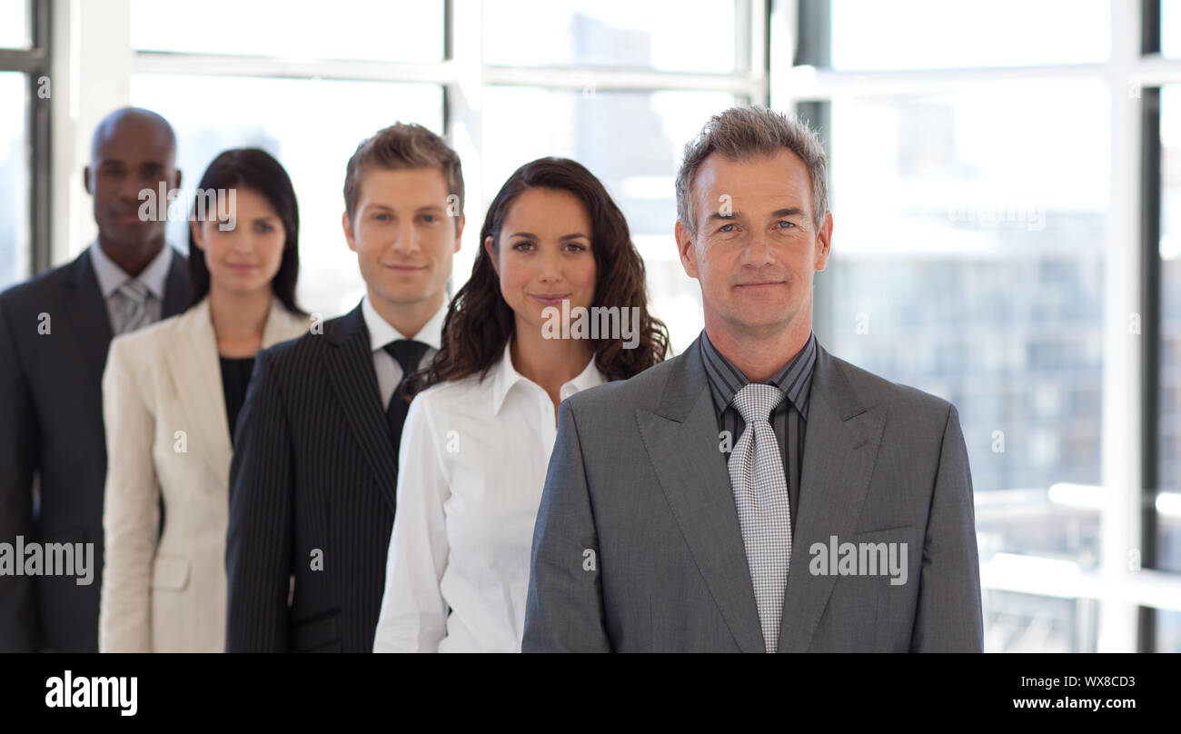 Male CEO Leading a business team Stock Photo - Alamy