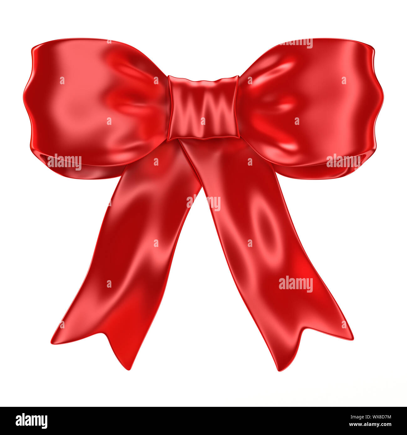 Shiny satin red ribbon isolated on white - 3d render Stock Photo - Alamy