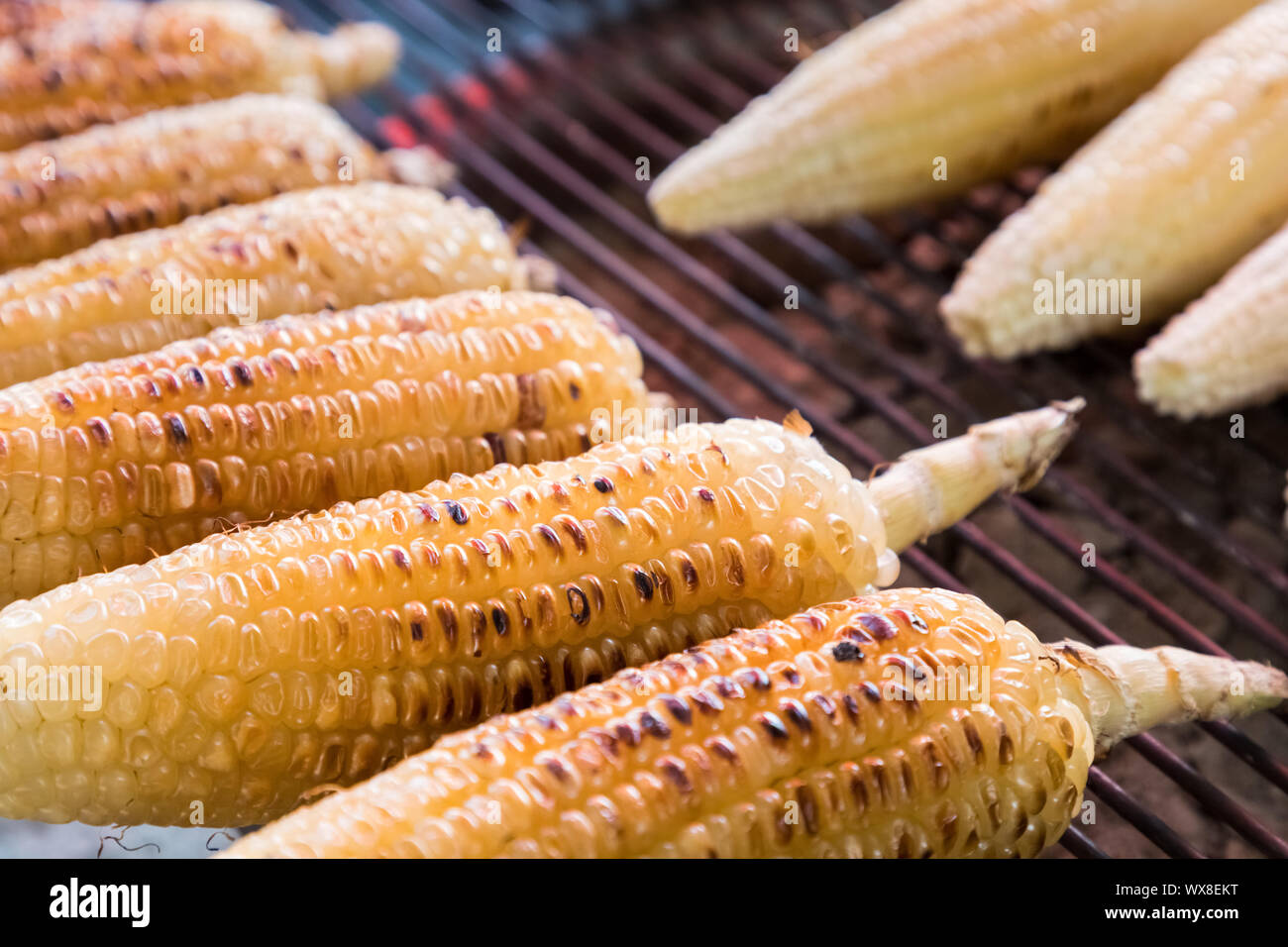 fresh corn on the grill Stock Photo - Alamy