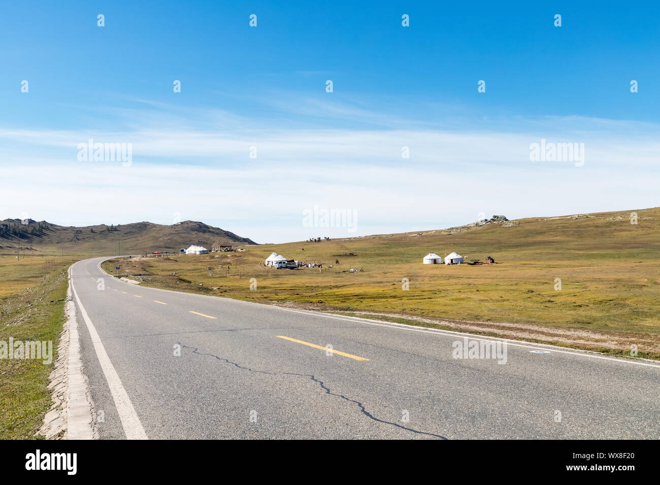 road in steppe Stock Photo - Alamy