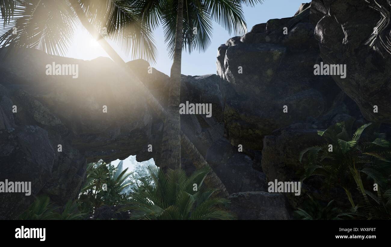 Sunlight through the chimney cave in Thailand Stock Photo - Alamy