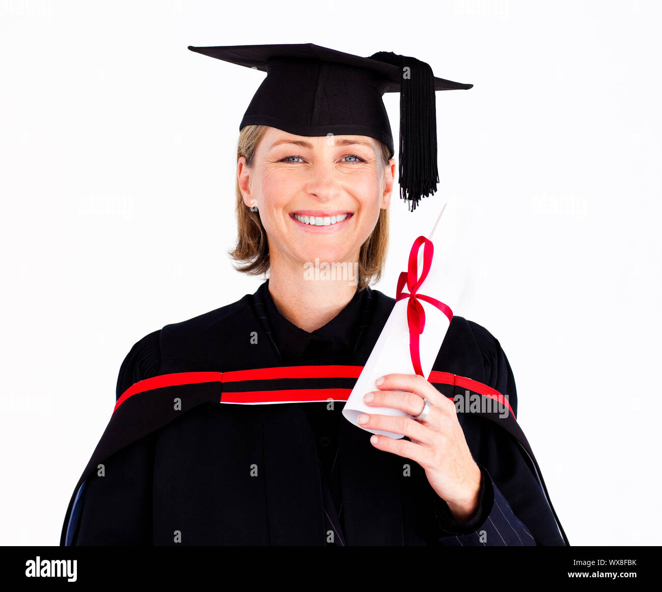 Portrait of excited girl after graduation holding her diploma Stock ...